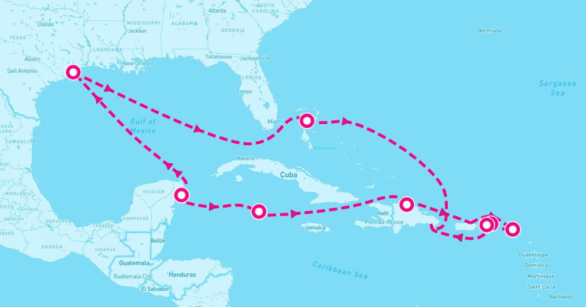 Norwegian Prima - January 31, 2025 (14 Night) Cruise Map, Ports & Ship Info