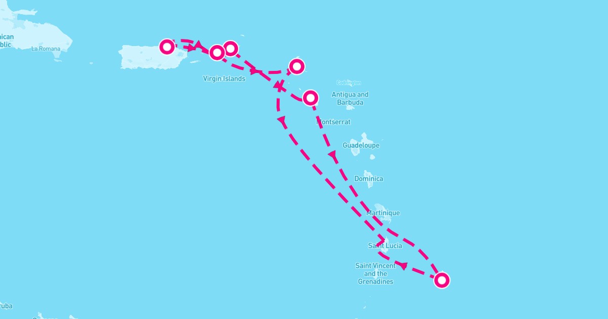 Norwegian Prima November 27, 2027 Cruise (7 Nights) – Itinerary Map ...