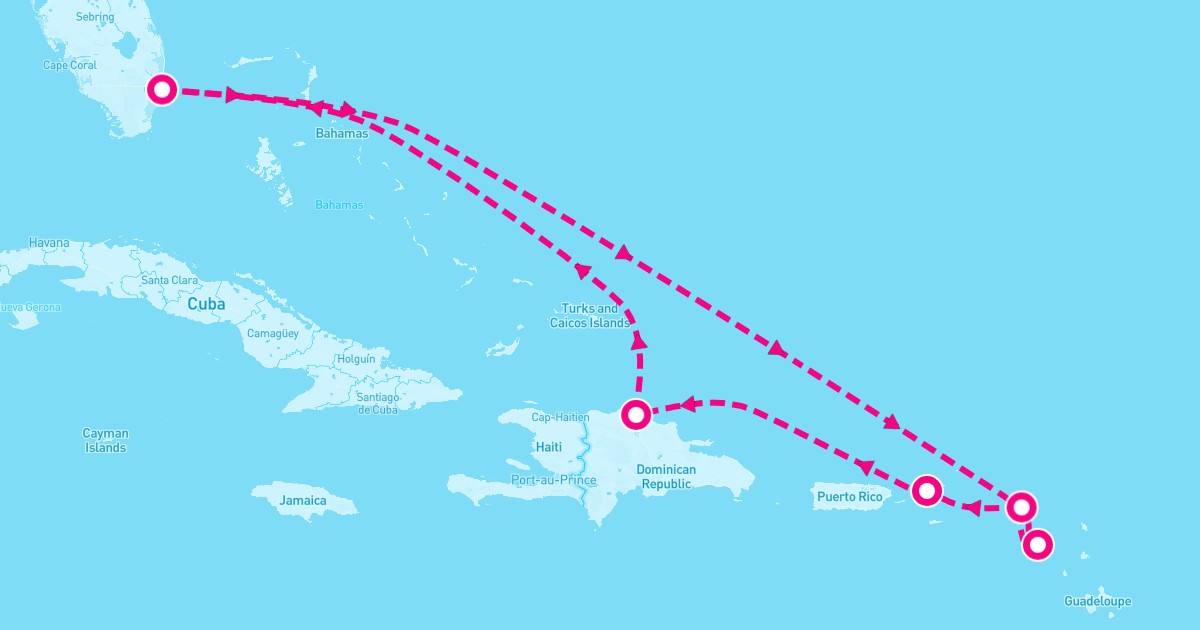 Oasis of the Seas - May 3, 2025 (8 Night) Cruise Map, Ports & Ship Info