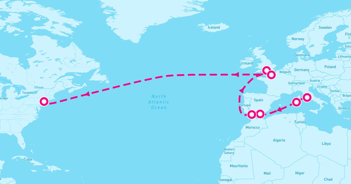 Queen Mary 2 April 20, 2025 Cruise (15 Nights) – Itinerary Map, Ports ...