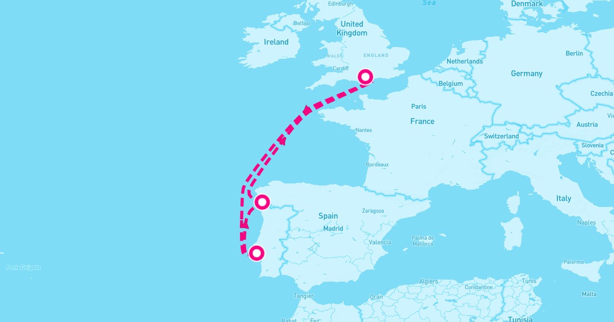 Queen Mary 2 - September 3, 2027 (7 Night) Cruise Map, Ports & Ship Info