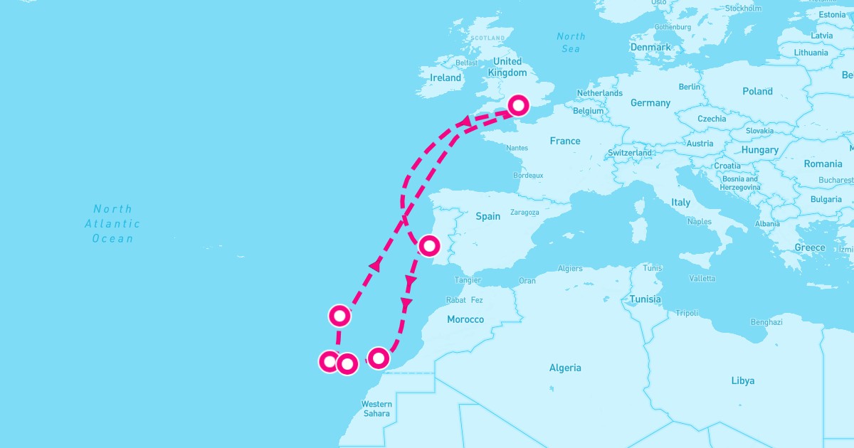 Queen Victoria December 15, 2027 Cruise (13 Nights) – Itinerary Map ...