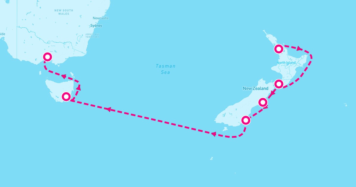 Resilient Lady - February 24, 2024 (10 Night) Cruise Map, Ports & Ship Info