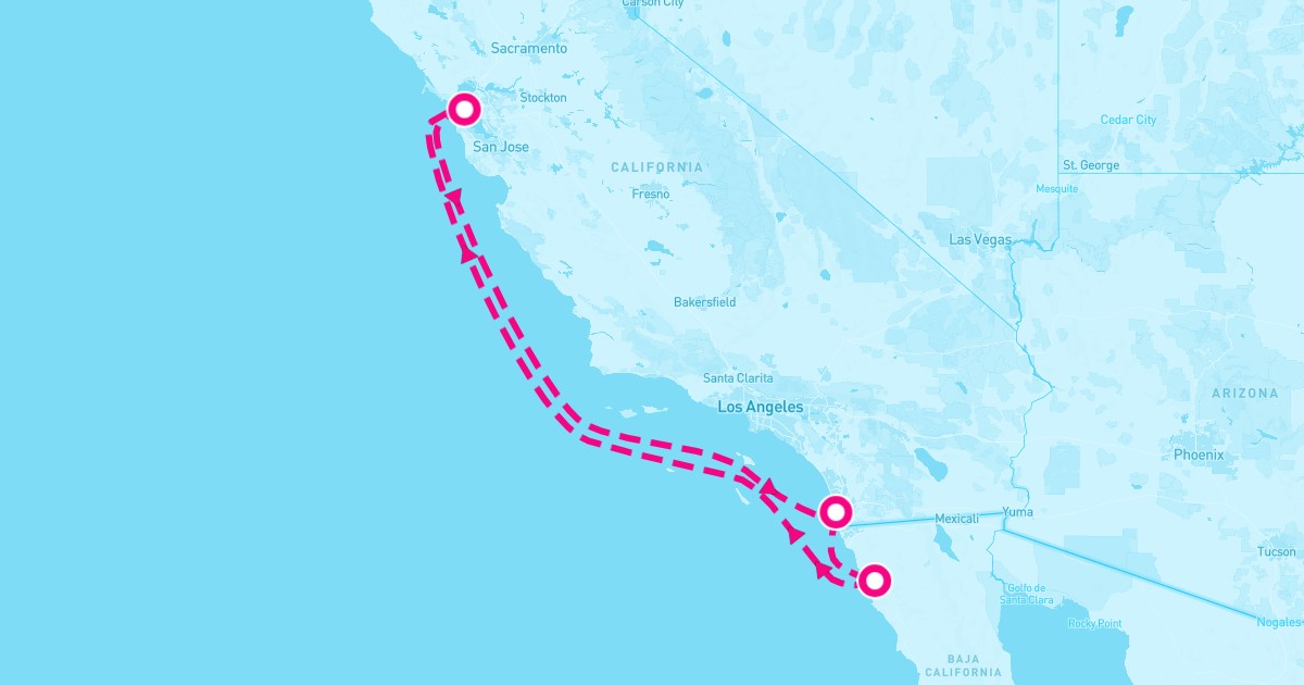 Ruby Princess - November 23, 2027 (5 Night) Cruise Map, Ports & Ship Info