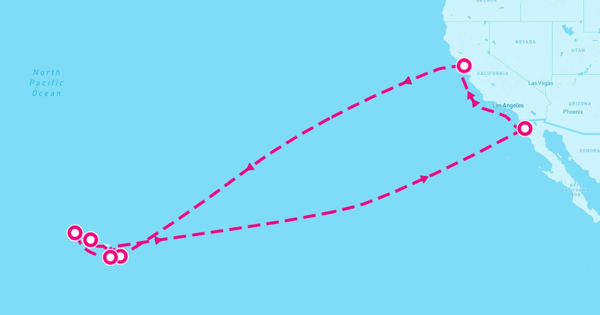 Ruby Princess - January 31, 2028 (16 Night) Cruise Map, Ports & Ship Info