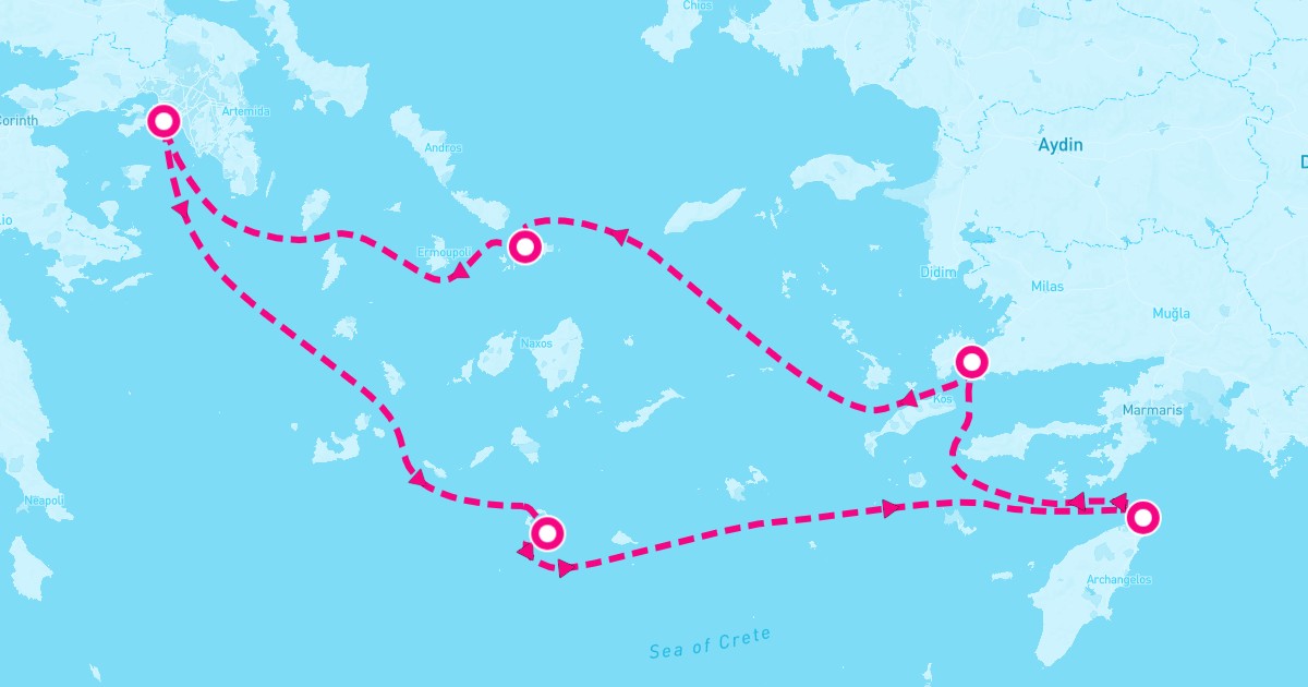 Scarlet Lady - October 10, 2027 (7 Night) Cruise Map, Ports & Ship Info