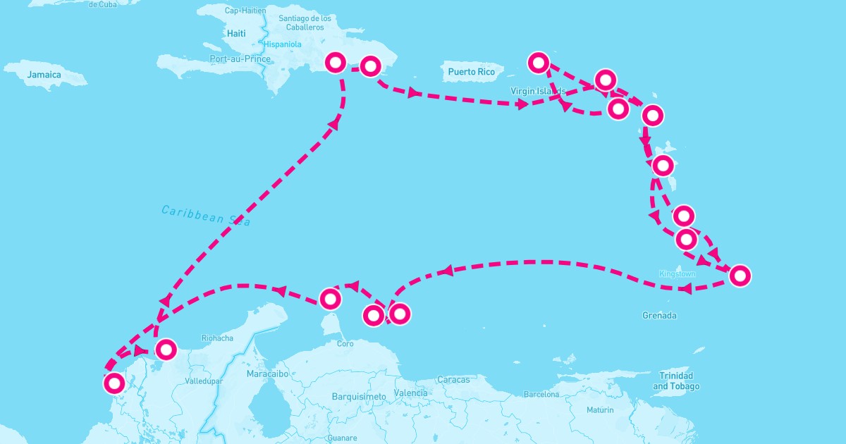 Seabourn Ovation - February 1, 2025 (21 Night) Cruise Map, Ports & Ship ...
