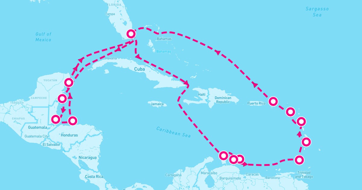 Seven Seas Mariner - December 20th, 2025 - Cruise Map & Port Info