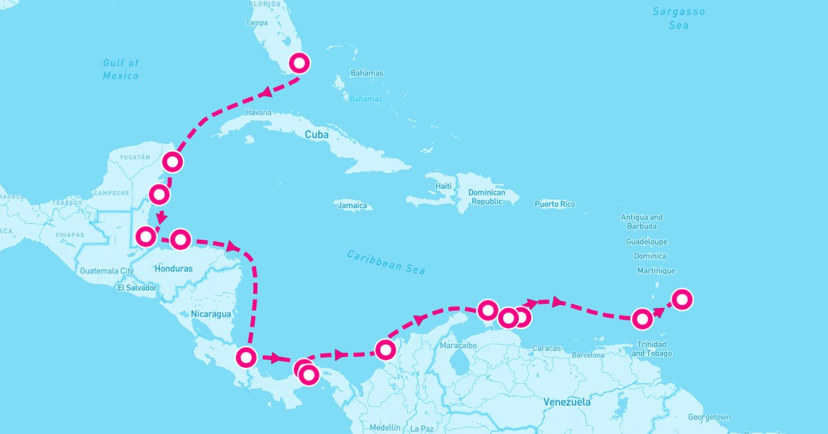 Seven Seas Splendor - November 17, 2025 (16 Night) Cruise Map, Ports ...