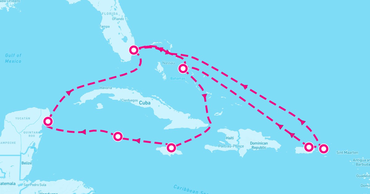 Sky Princess - December 15, 2024 (14 Night) Cruise Map, Ports & Ship Info