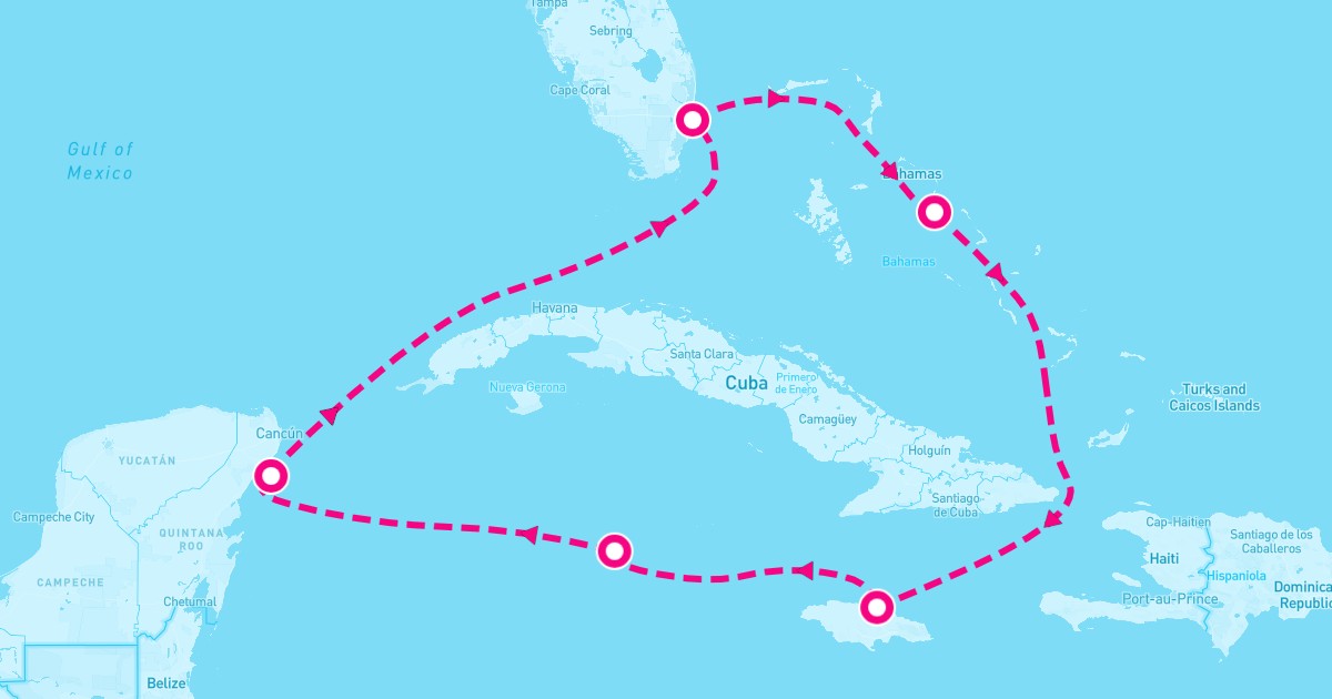 Sky Princess - January 12, 2025 (7 Night) Cruise Map, Ports & Ship Info