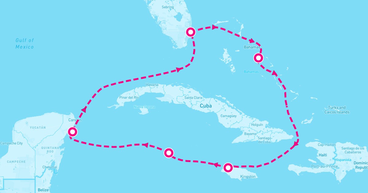 Sky Princess - February 23, 2025 (7 Night) Cruise Map, Ports & Ship Info