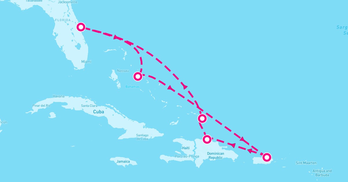 Sky Princess - November 29, 2026 (8 Night) Cruise Map, Ports & Ship Info