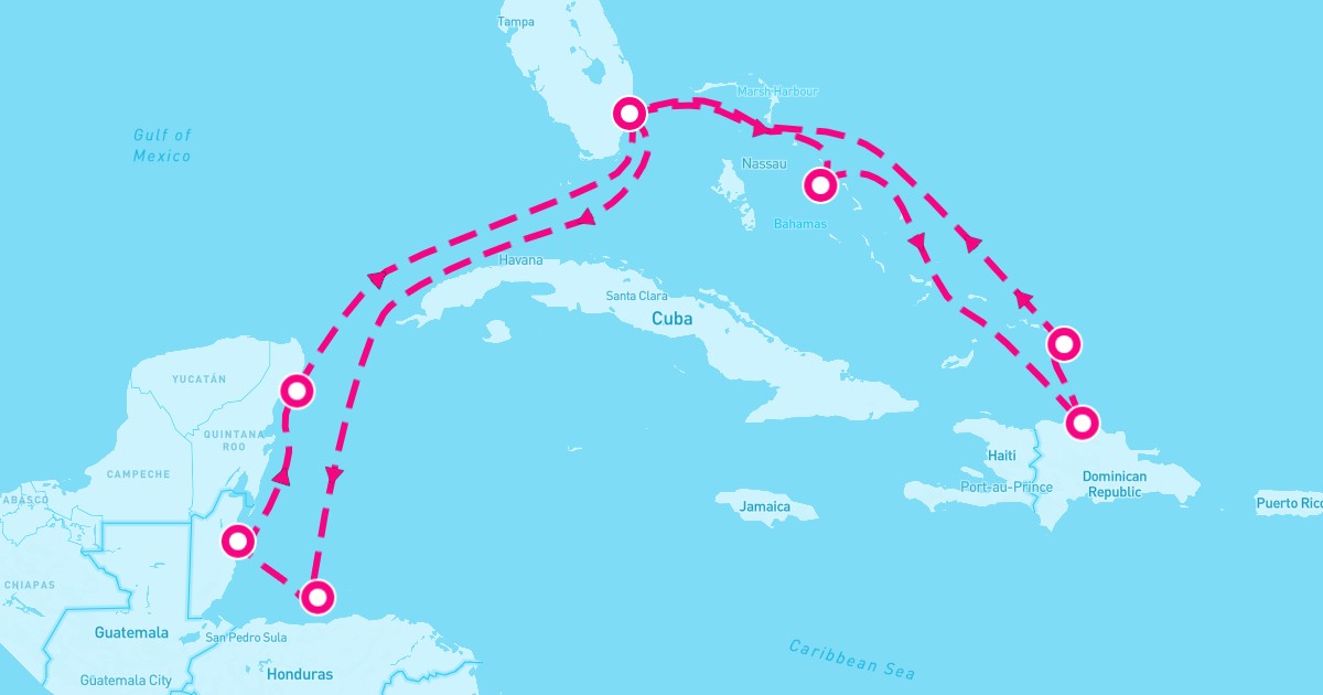 Sun Princess - December 14, 2024 (14 Night) Cruise Map, Ports & Ship Info