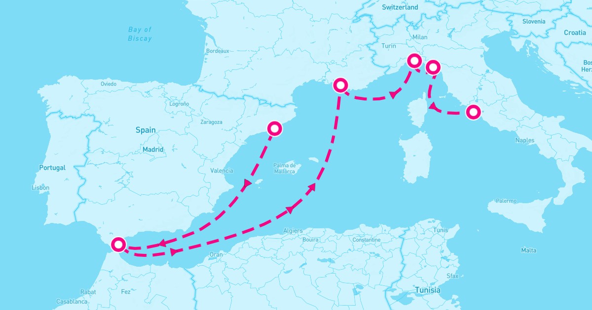 Sun Princess - May 17, 2025 (7 Night) Cruise Map, Ports & Ship Info