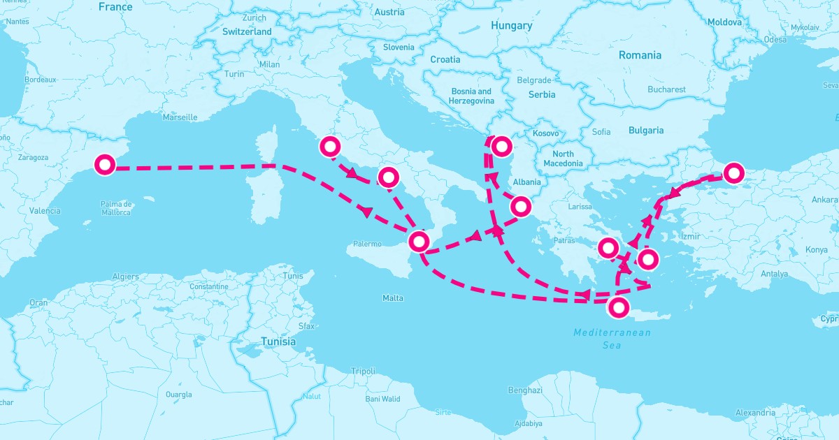 Sun Princess - May 24, 2025 (14 Night) Cruise Map, Ports & Ship Info