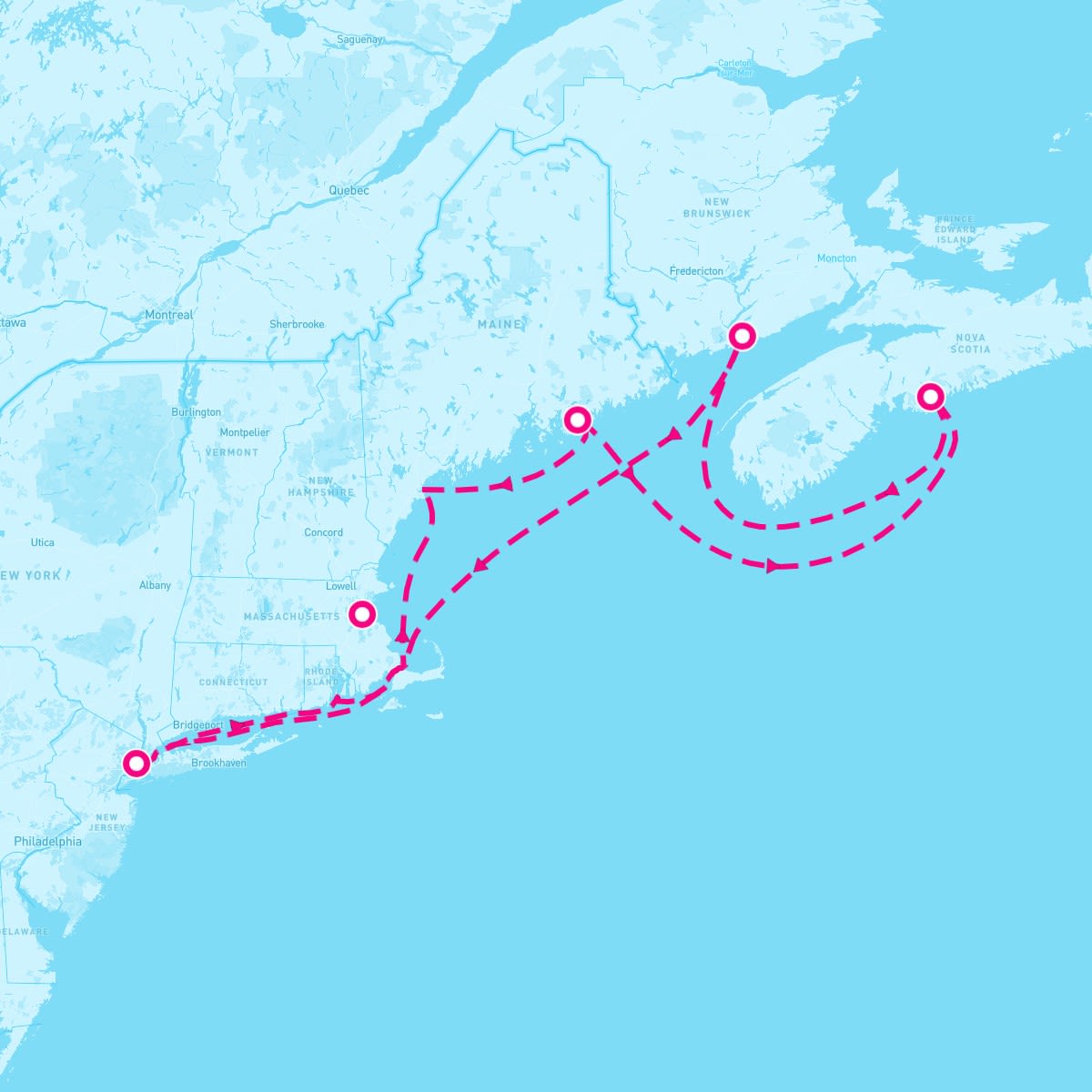 Norwegian Getaway - August 31, 2025 (7 Night) Cruise Map, Ports & Ship Info
