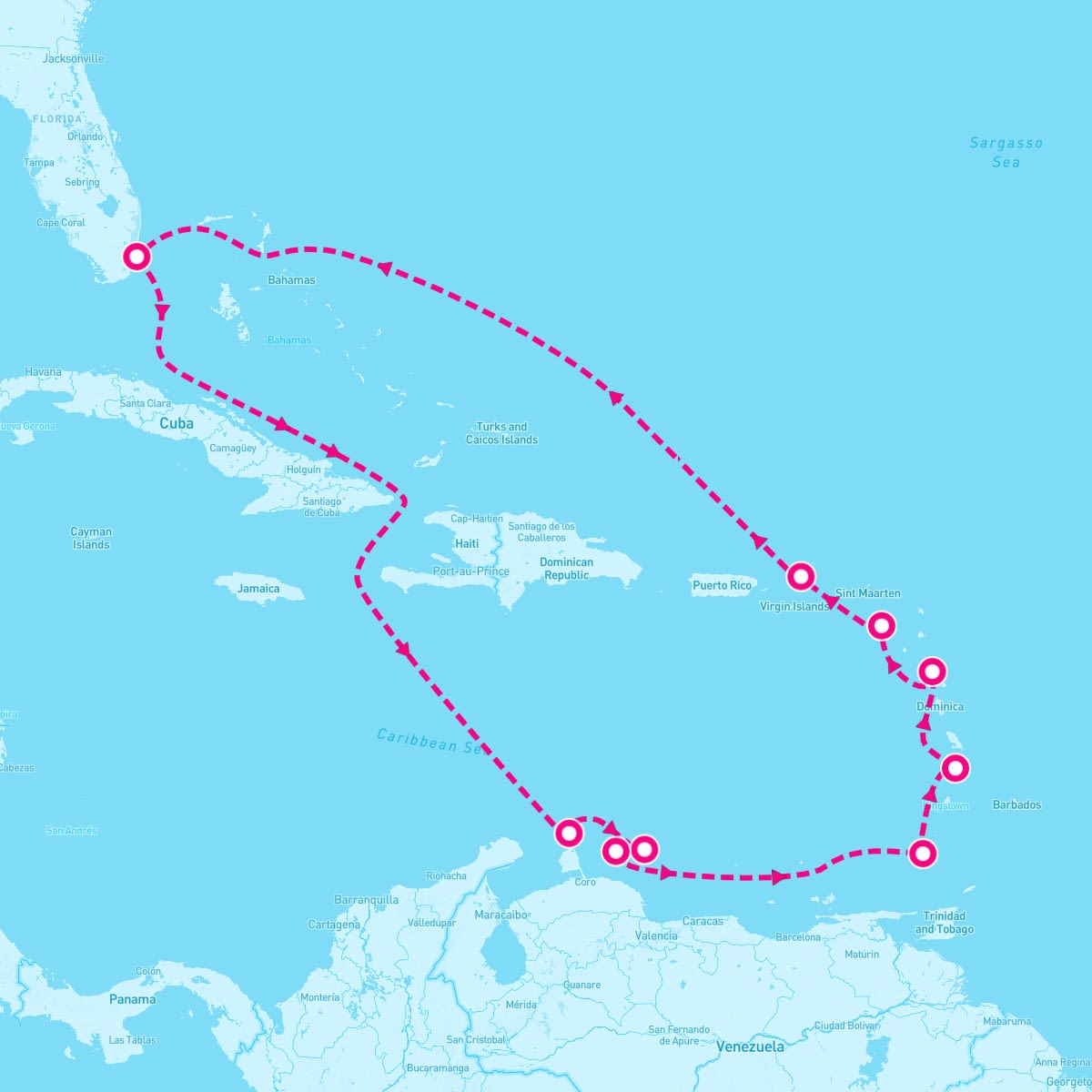 Seven Seas Mariner - December 20, 2025 (14 Night) Cruise Map, Ports ...